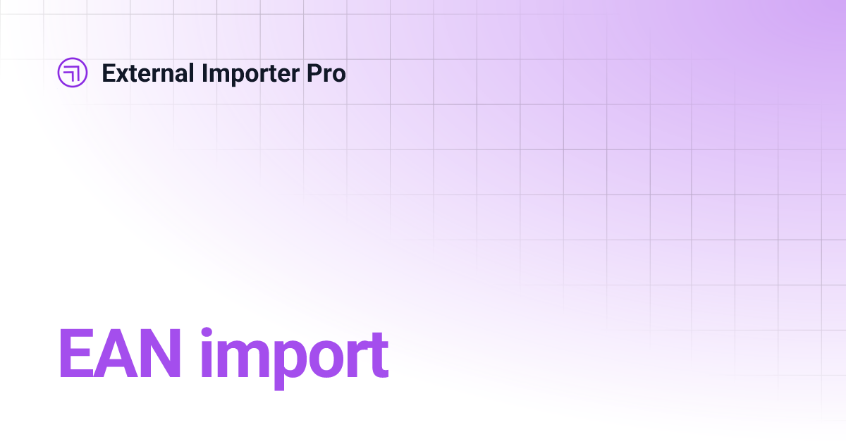 EAN import | External Importer Pro